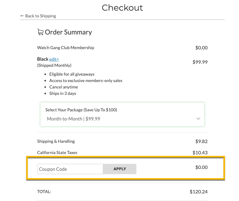 How Do I Apply A Promo Code Watch Gang